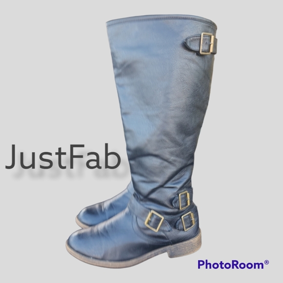 JustFab | Shoes | Justfab Delilah Faux Leather Riding Boots | Poshmark